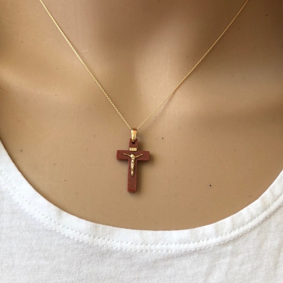 Element Shine | Jewelry | 4k Solid Gold Mini Jesus Crucifix Cross ...